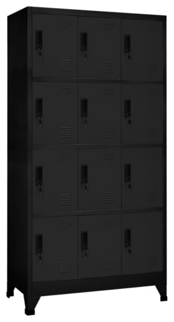Vidaxl Locker Cabinet Black 35.4"x17.7"x70.9" Steel - Industrial ...
