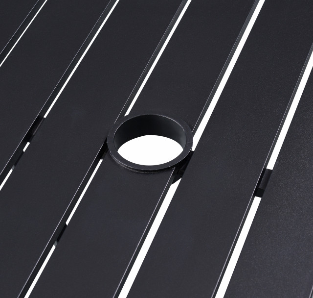 Aluminum Square Slats Table 42", Black - Transitional - Outdoor Dining ...