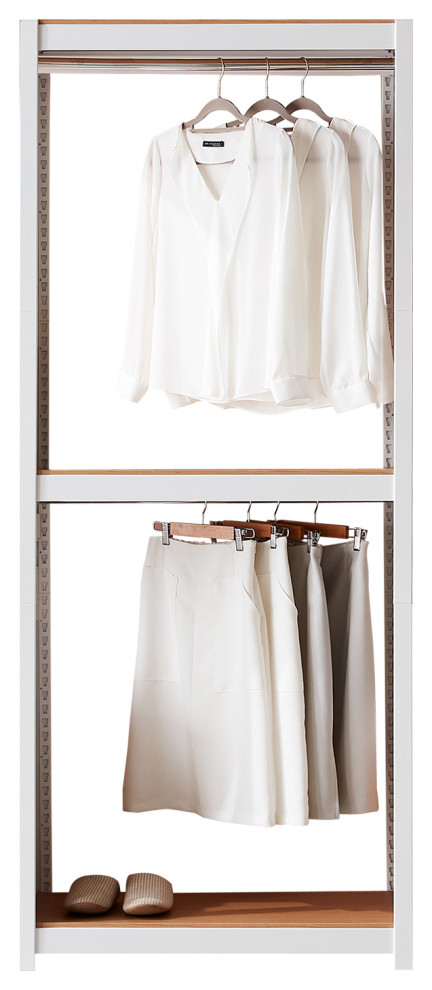 Kepsuul 2-Tier Customizable Modular Shelving and Storage Clothing Rack ...