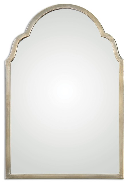 Silver Shaped Arch Wall Vanity Mirror - Transitional - Wall Mirrors ...