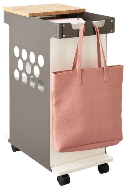 Safco Mini Rolling Storage Cart 5209WH Mobile Cart with Steel Panels in ...