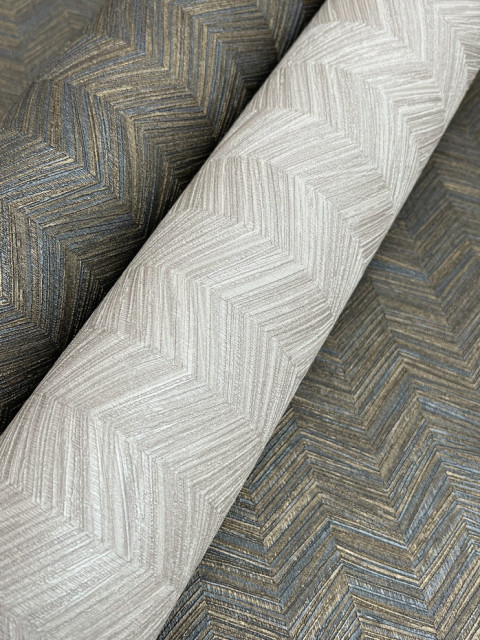 Raised Chevron Wallpaper, Light Gray - Contemporary - Wallpaper - by ...