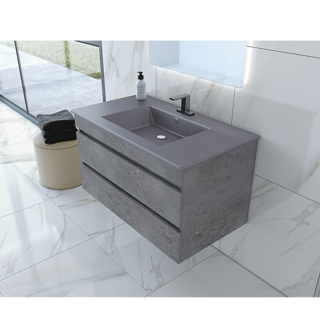 Glance Granite Bathroom Vanity, Matt Gray Sink, 32 - Contemporary ...