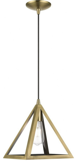 1 Light Pendant In Geometric Style-17 Inches Tall and 9.75 Inches Wide ...