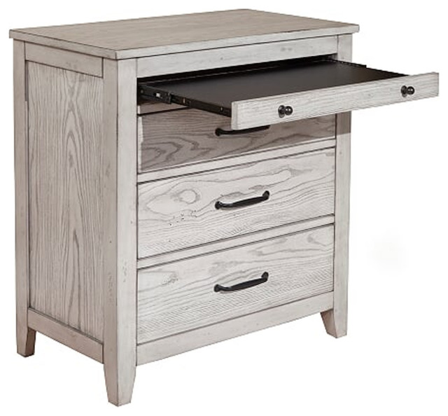 Benzara BM205712 Transitional Style 3 Drawer Nightstand with Pull Out ...