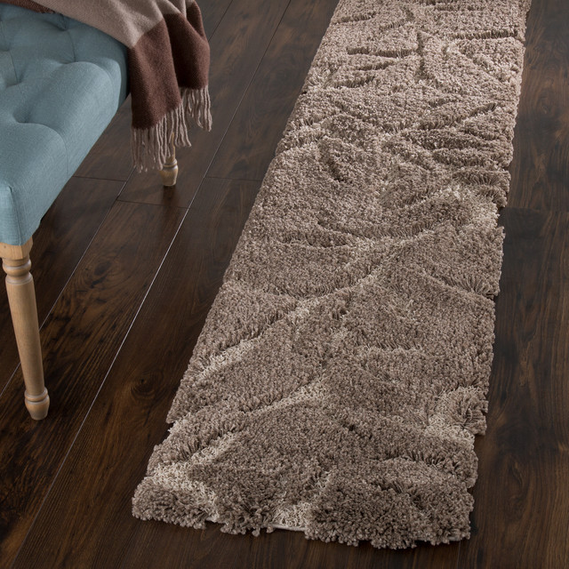Lavish Home Everest Shag Sculptured Flowers Rug, 1' 8"x7', Brown ...