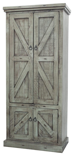 Rustic Pantry Cabinet, Panel Doors & Inner Adjustable Shelves ...