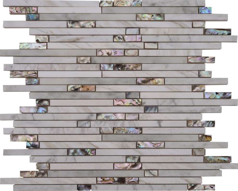 Linear North Shore Mosaic, White Sand, Sample - Contemporary - Mosaic ...