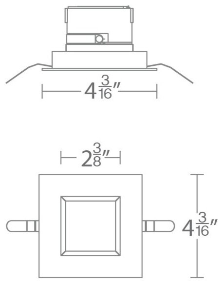 Aether LED 2" Square Trim With LED-Light Engine 4000K 50 Deg Beam, Haze ...