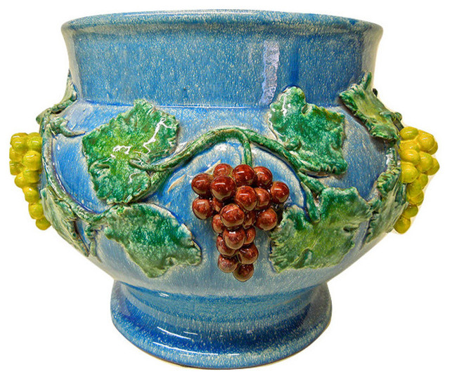 Tuscan ND Dolfi Large Cachepot With Grapes - Farmhouse - Indoor Pots ...