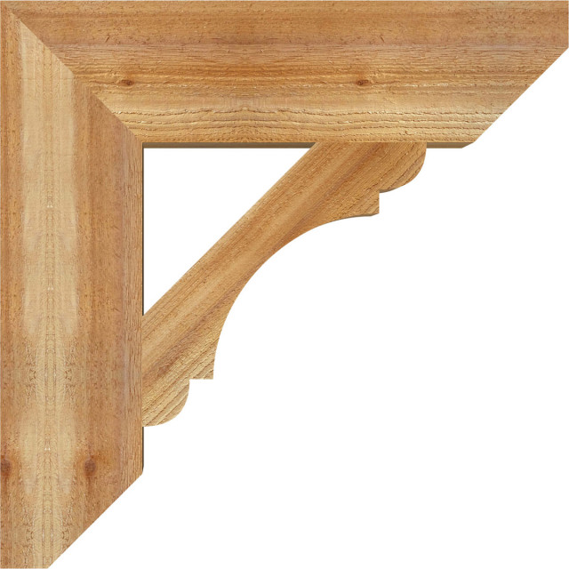 Balboa Traditional Bracket, 16"Dx28"H, 4"W Western Red Cedar/Rough Sawn ...
