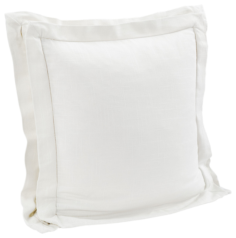 Luna Double Flanged Washed Linen Pillow, 20"x20" - Traditional ...