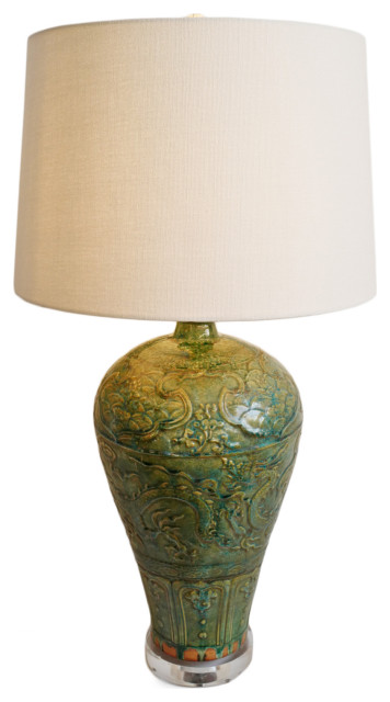 Vintage Green Ceramic Table Lamp - Asian - Table Lamps - by Design Mix ...