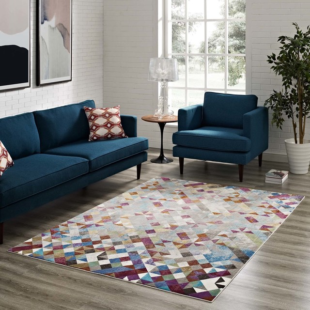 Modern Urban Living Area Rug Runner, Multi-Color - Contemporary - Hall ...