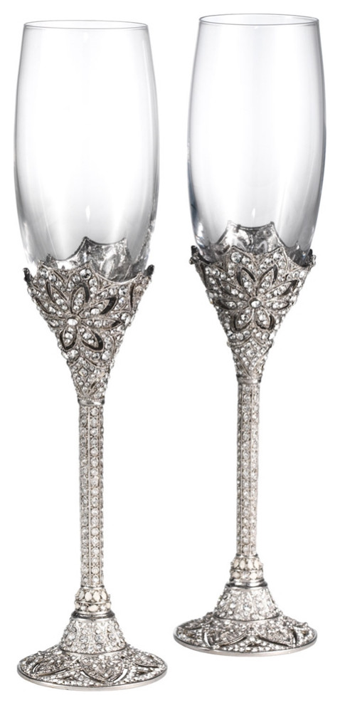 Olivia Riegel Windsor Silver Toasting Flutes Pair - Tropical ...