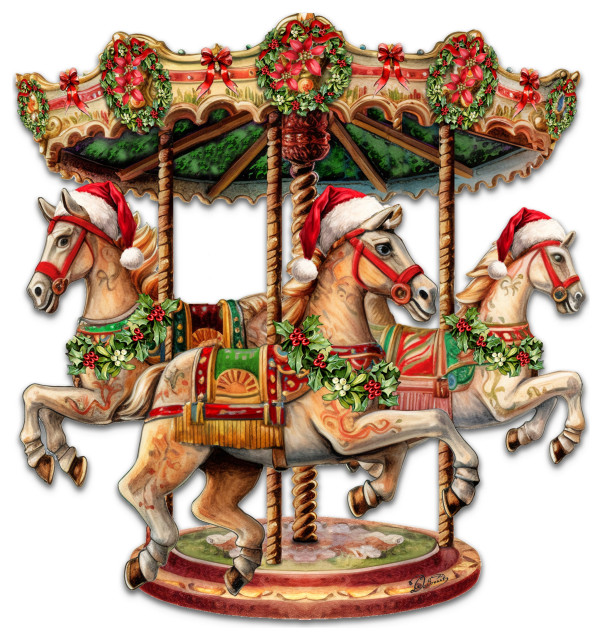 Christmas Carousel Holiday Door Decor Christmas Decor - Traditional ...