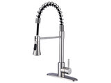 Single Handle Deck Mounted Spring Neck Pull Down Kitchen Faucet with ...