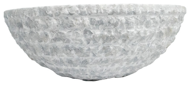 Round Marble Stone Vessel Sink Textured - Traditional - Bathroom Sinks ...