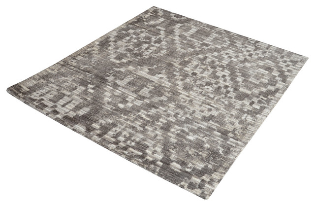 Dimond Darcie Handtufted Wool Distressed Printed Rug, 6" Square, Cream ...