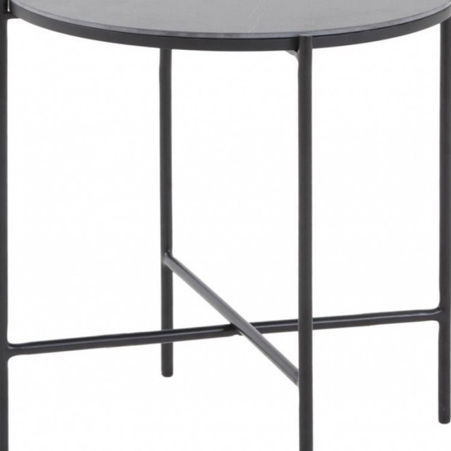 Modern Industrial Black Round Ceramic Side Table - Industrial - Side ...