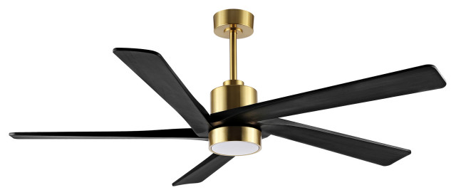64" 5-Blade LED Ceiling Fan With Light Kit and Remote Control ...