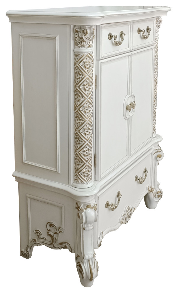 ACME Vendome Chest in Antique Pearl Finish - Victorian - Accent Chests ...