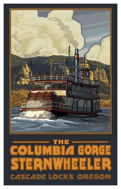 by Artist Paul A. Lanquist Sternwheeler Columbia Gorge Art Print, 24 ...