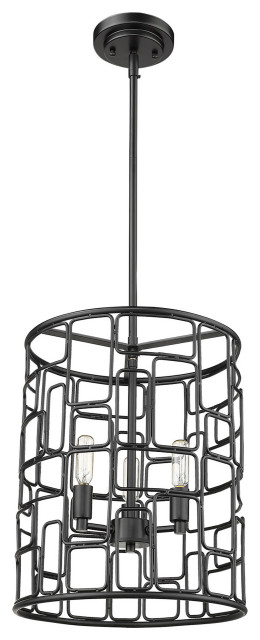 Amoret 3-Light Matte Black Convertible Pendant - Transitional - Pendant ...