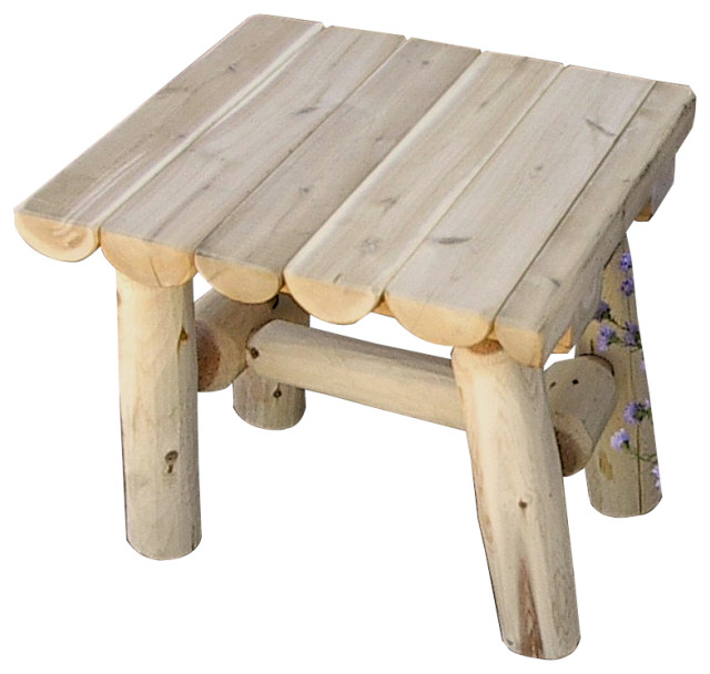 Rustic White Cedar Log End Table - Side Tables And End Tables - by ...