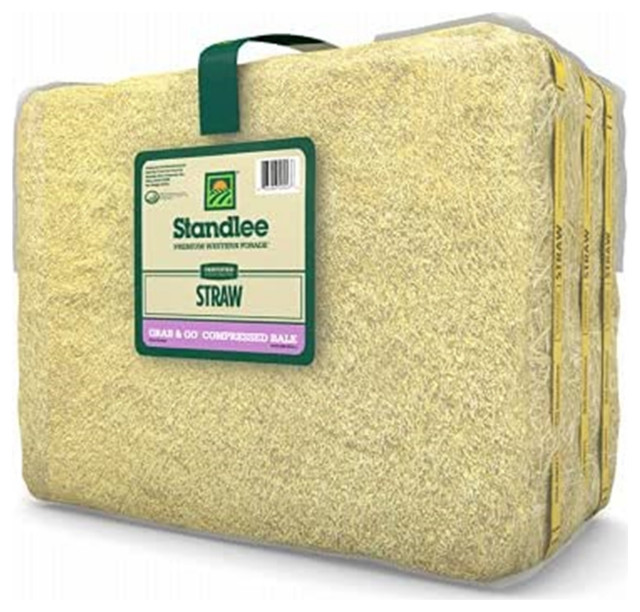 Standlee Hay Co. Certified Straw Grab & Go Straw Compressed Bale, 3.6 ...