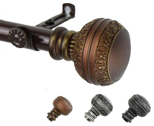Galileo 13/16 inch dia. Curtain Rod, 48"-84" - Traditional - Curtain ...