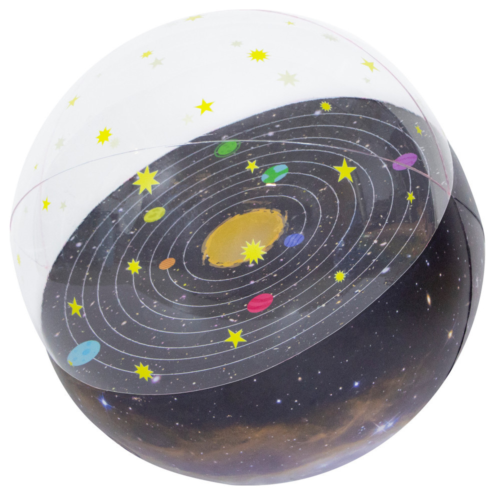 24" Inflatable Solar System Beach Ball with Stars and Planets - Modern ...