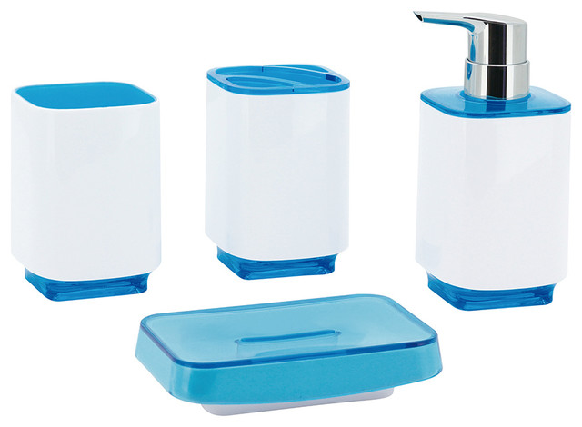 Krystal Bathware CBAK5202WB Cayman 4-Piece Bath Accessory Set, White ...