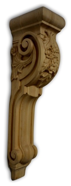 Low profile Maple Wood Corbel Flower Design - Traditional - Corbels ...