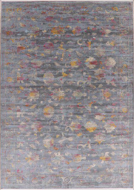 Vintage-Style Heat-Set Border Distressed Oriental Area Rug, 9 X 12 Ft ...