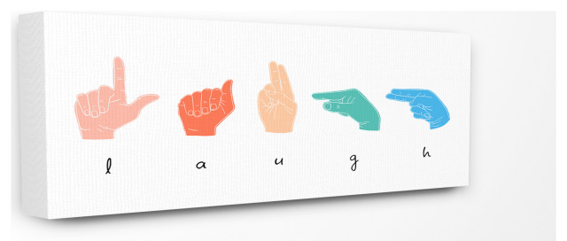 Sign Language Laugh H and s Design, 20"x48" - Contemporary - Prints And ...