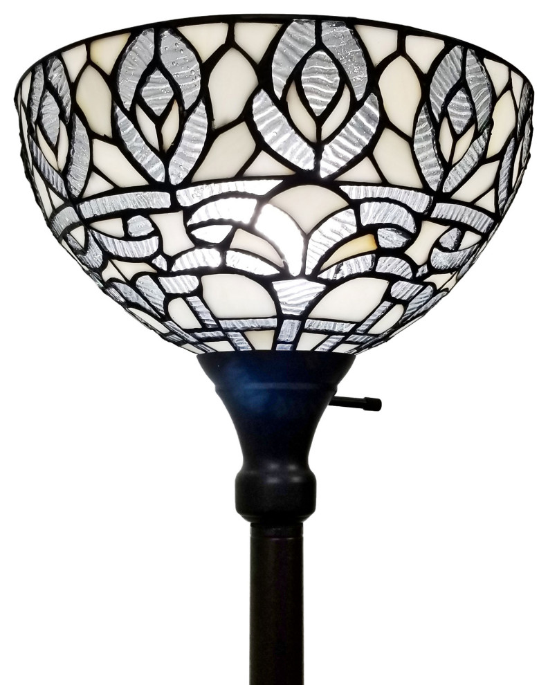 Tiffany Style Peacock Torchiere Floor Lamp 72" Tall - Victorian - Floor ...