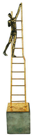 Sagebrook Home Gold Ladder Sculpture, Climbing Man - Contemporary ...
