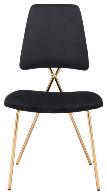 Chloe Dining Chair, Set of 2 Black/Gold - Midcentury - Dining Chairs ...