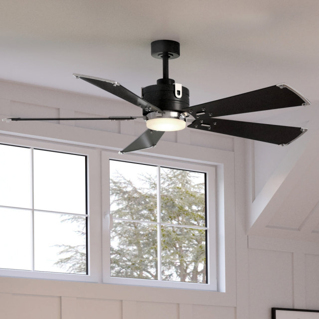 Luxury Transitional Ceiling Fan, Midnight Black - Transitional ...