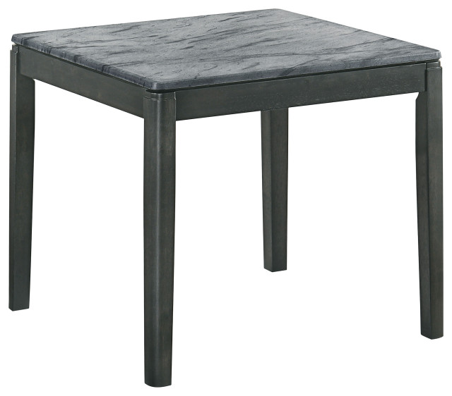 Mozzi Square End Table Faux Grey Marble and Black - Transitional - Side ...