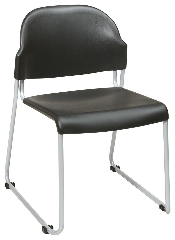 Set of 2 Stack Chair With Plastic Seat and Back - Contemporary - Office ...