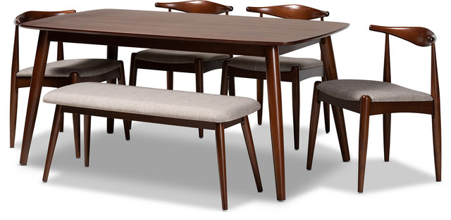 Aaron 6 Piece Dining Set - Midcentury - Dining Sets - by HedgeApple | Houzz