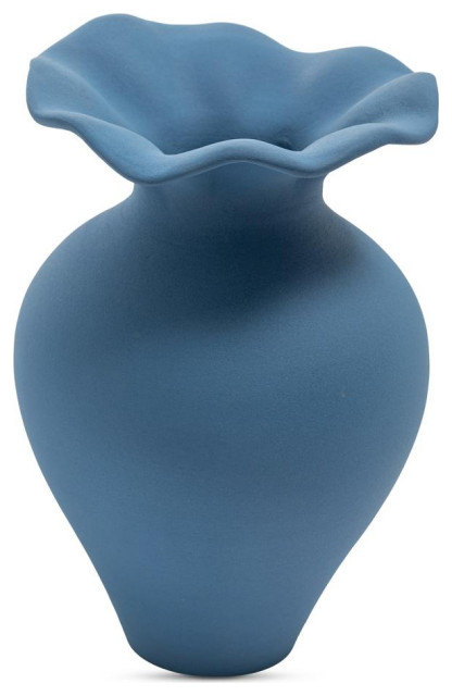Ruffle 12" Decorative Vessel Blue - Contemporary - Vases - by ...