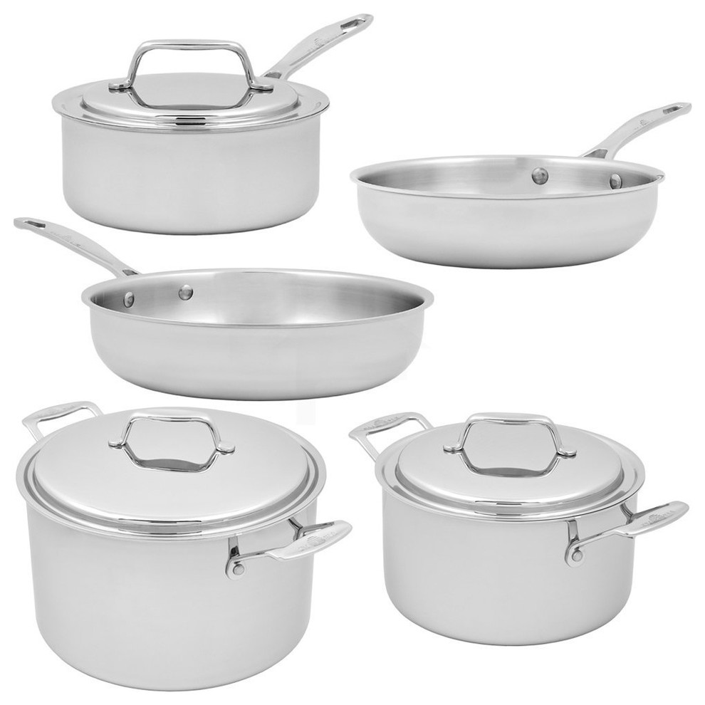 USA Pan 8 Piece Stainless Steel Cookware Set - Contemporary - Cookware Sets - by BIGkitchen | Houzz