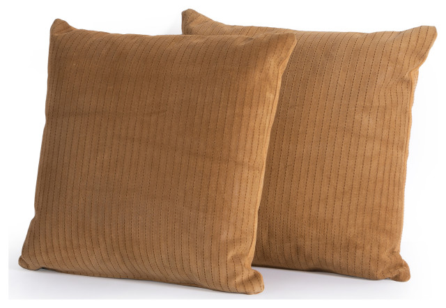 Sevanne Embossed Leather Pillow, Set 2 - Contemporary - Decorative ...
