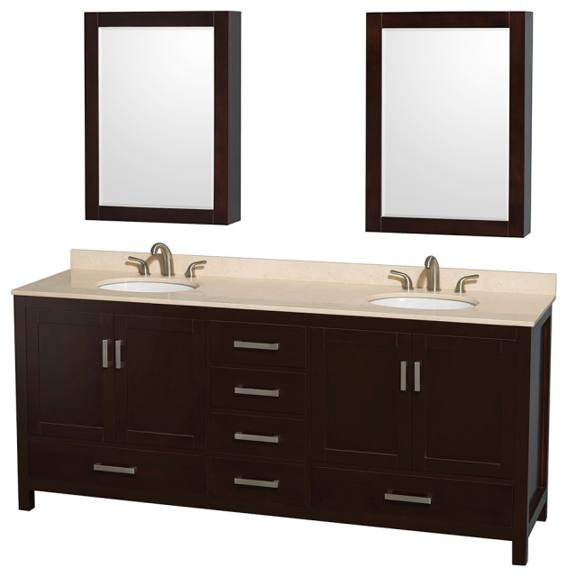 Wyndham WCS141480D.UNOMED 80 Inch Double Bathroom Vanity with Oval Sink ...