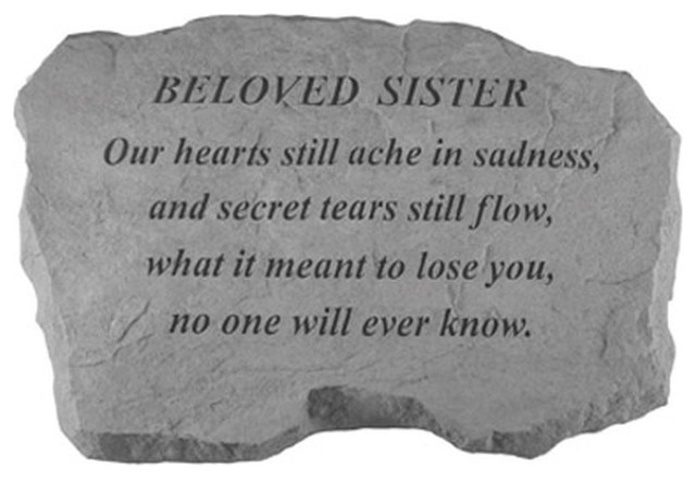 "Beloved Sister- Our Hearts Still Ache" Memorial Garden Stone ...