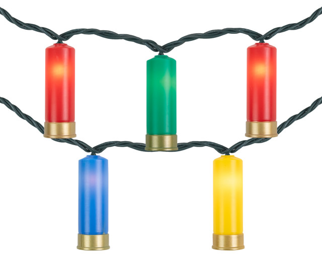 10ct Multi-Color Shotgun Shell Novelty Christmas Light Set Clear Lights ...