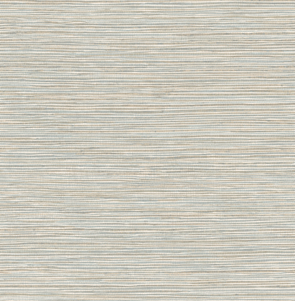 Alton Light Blue Faux Grasscloth Wallpaper, Bolt - Transitional ...